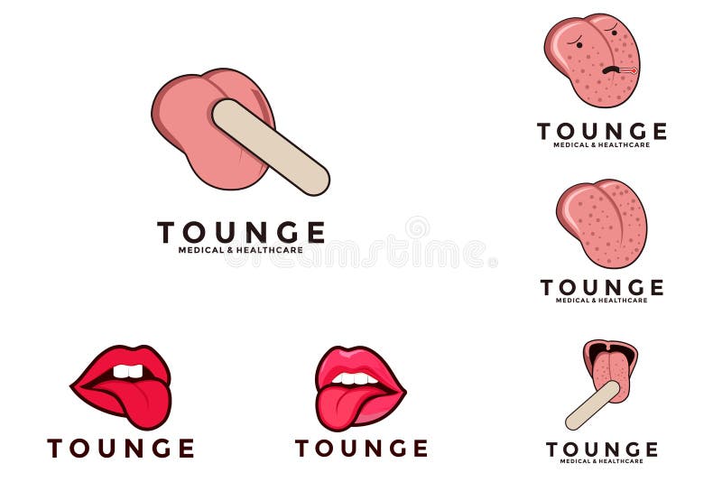 Set of Tongue Logo Design Vector Stock Vector - Illustration of symbol ...
