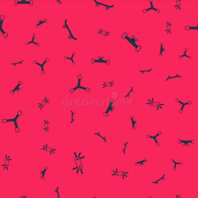 Set Tool Allen Keys, Skateboard, Y-tool and Wheel on Seamless Pattern ...