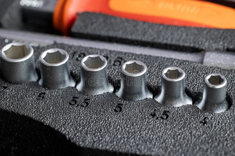 Set of Tool Bits, Ready To Be Used Stock Image - Image of production ...