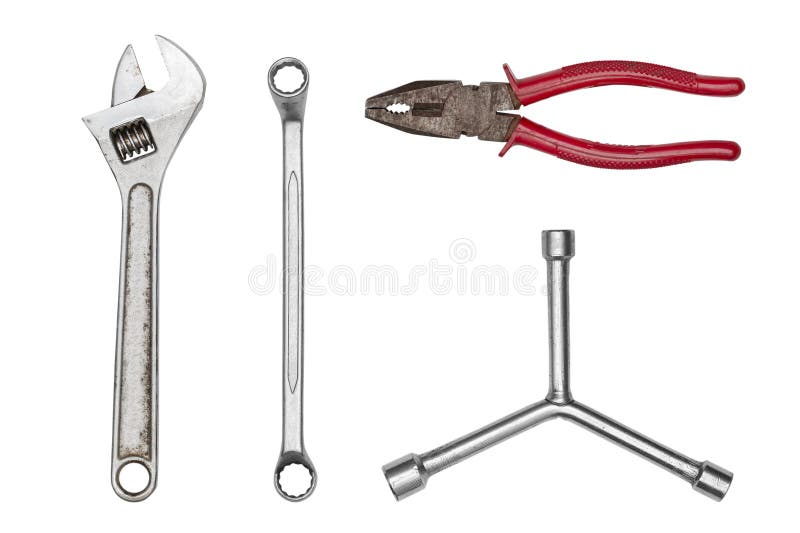 Set of Tool Construction Isolated on White Background - Clipping Paths ...
