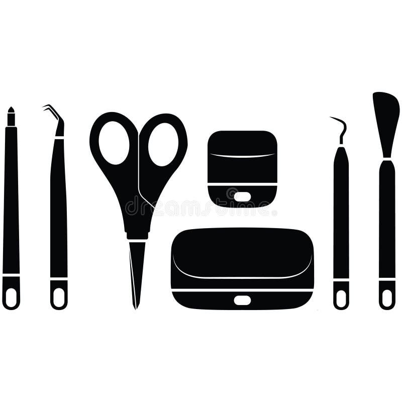 Cricut Tools Weed, Burnish, Tweezer Tools Stock Vector - Illustration ...