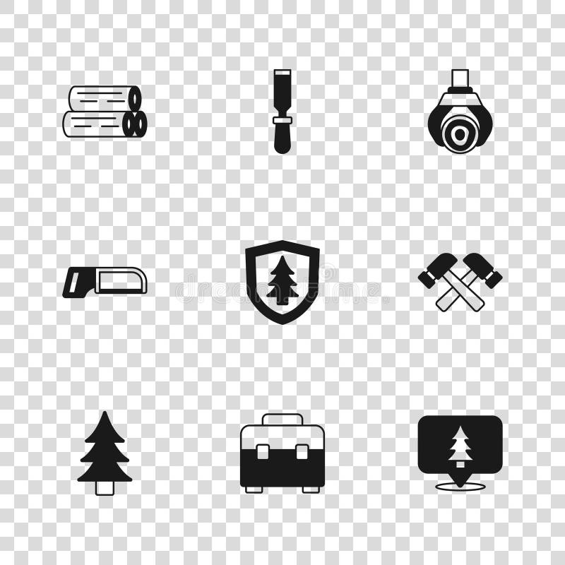 Set Toolbox, Crossed Hammer, Location of the Forest, Shield with Tree ...