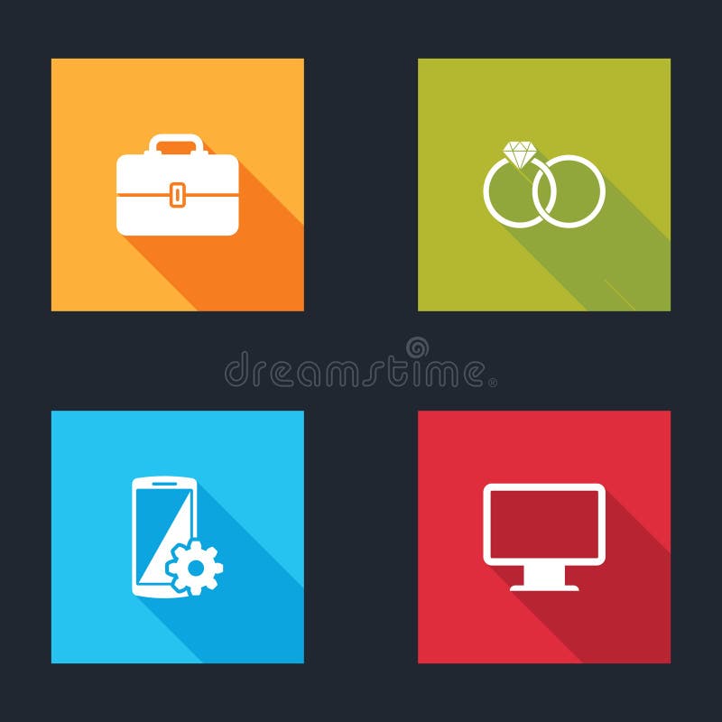 Set Toolbox, Wedding Rings, Setting on Smartphone and Computer Monitor ...