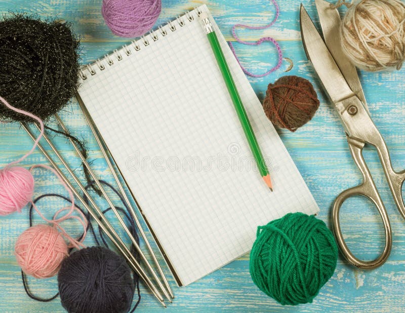 A Set of Tools and Accessories for Crafting Items Out of Wool. Stock ...