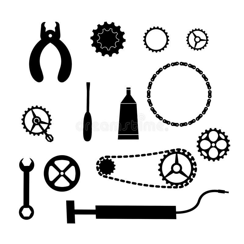Set of tools for bicycle stock vector. Illustration of link - 239178066