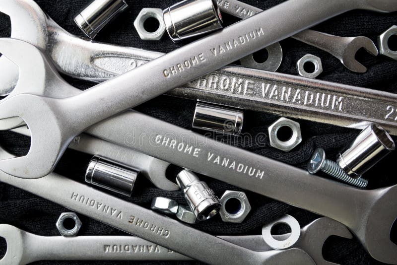 Set of Tools on Black Background Stock Image - Image of rusty, object ...