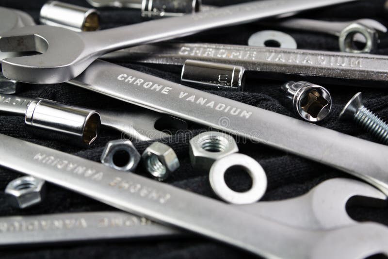 Set of Tools on Black Background Stock Image - Image of rusty ...