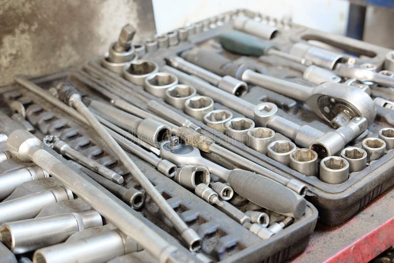 Set of tools in a box stock image. Image of home, repair - 78639305