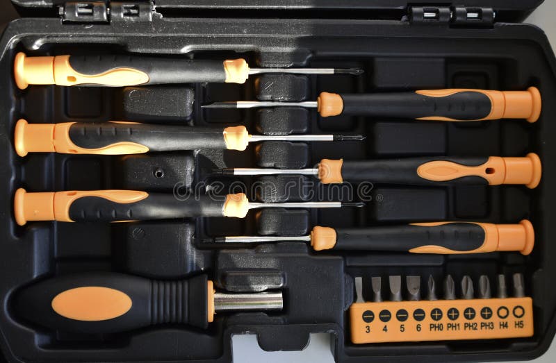 A Set of Tools in a Box. Metal Repair Tools Stock Photo - Image of ...