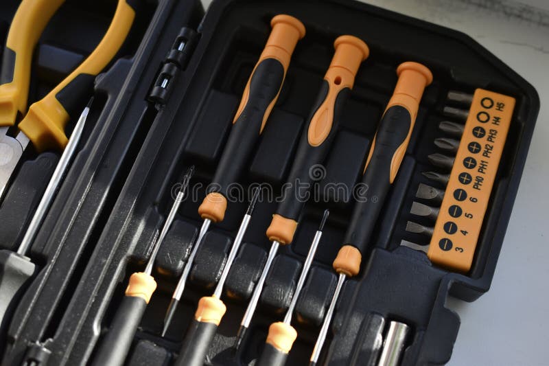 A Set of Tools in a Box. Metal Repair Tools Stock Image - Image of ...