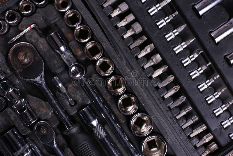 A Set of Tools in the Box, Organized Workspace Stock Image - Image of ...
