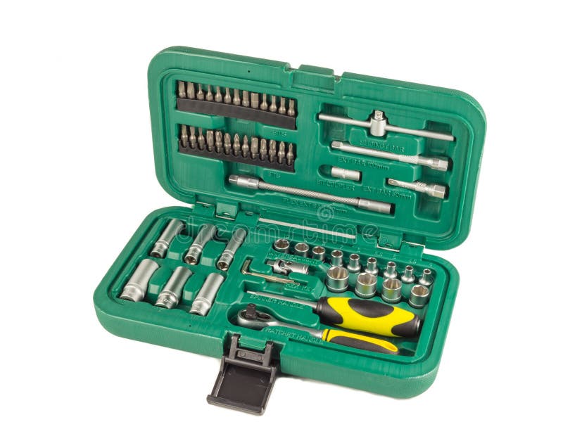 Set of tools in a case stock image. Image of construction - 86602873