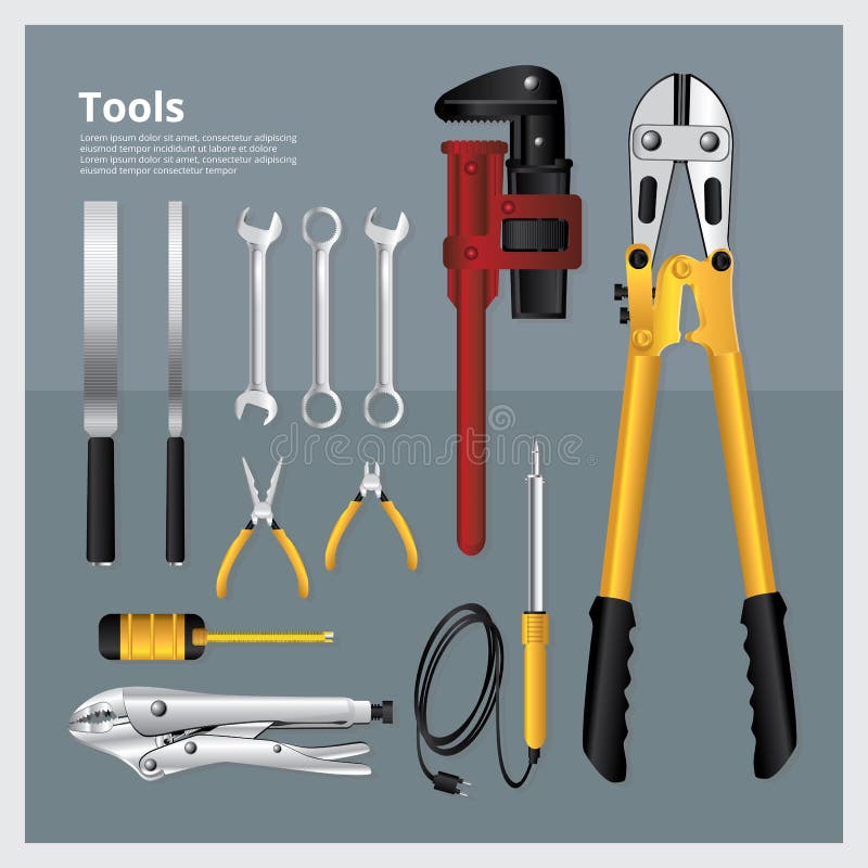 Set of Tools Collection Vector Illustration Stock Vector - Illustration ...