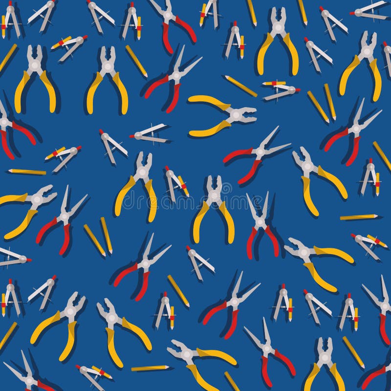 Set of Tools Construction Pattern Stock Vector - Illustration of ...