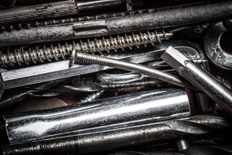 Set of Tools and Different Contraptions. Top View Stock Photo - Image ...