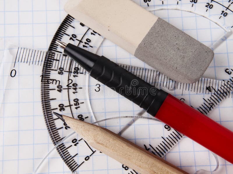 Set of tools for drawing stock image. Image of black - 15814469