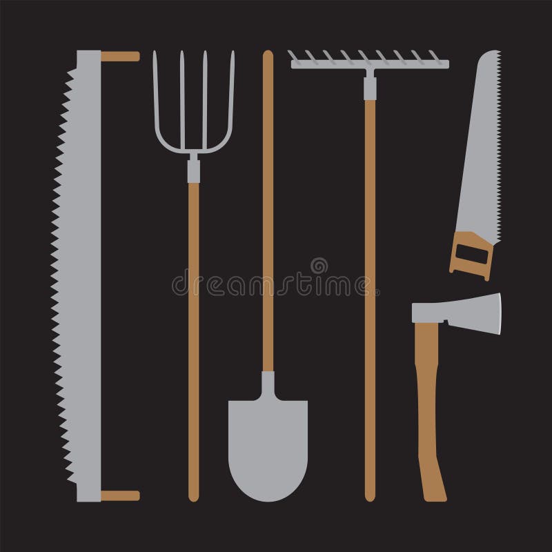 Set of Tools for Farmers Farming in the Flat Style Stock Illustration ...