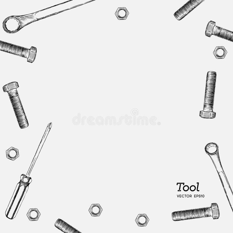 Set of Tools , Hand Draw Vector Style. Stock Vector - Illustration of ...