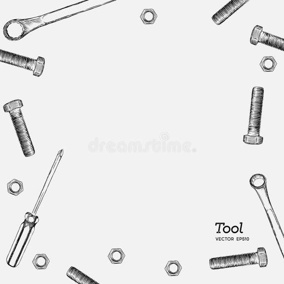 Set of Tools , Hand Draw Vector Style. Stock Vector - Illustration of ...