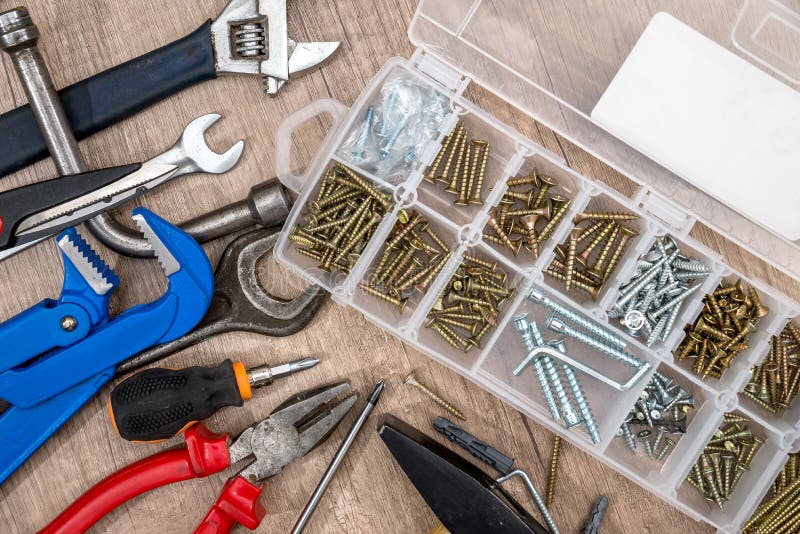 Set of Tools and Instruments, Stock Image - Image of nail, construction ...