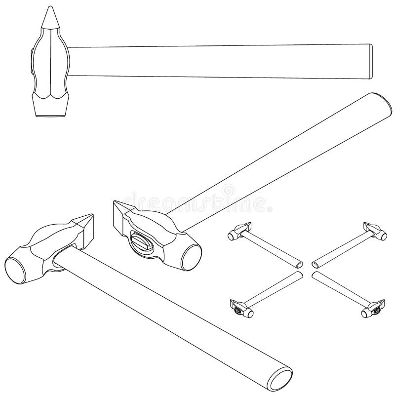 Set Tools Isometric on a White Background Stock Vector - Illustration ...