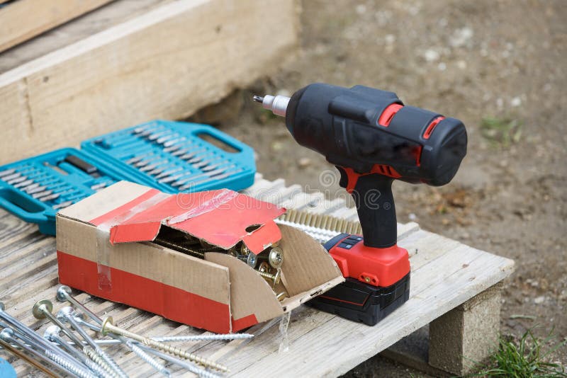 Set of Tools, Machinery and Hardware Stock Image - Image of drill ...