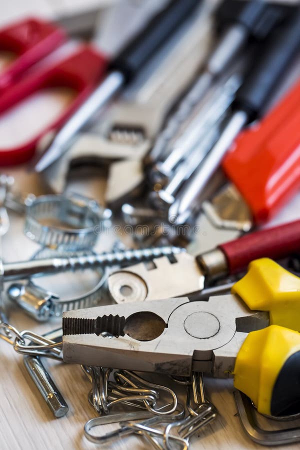 Set of Tools, Many Tools Isolated Stock Photo - Image of wood, tools ...
