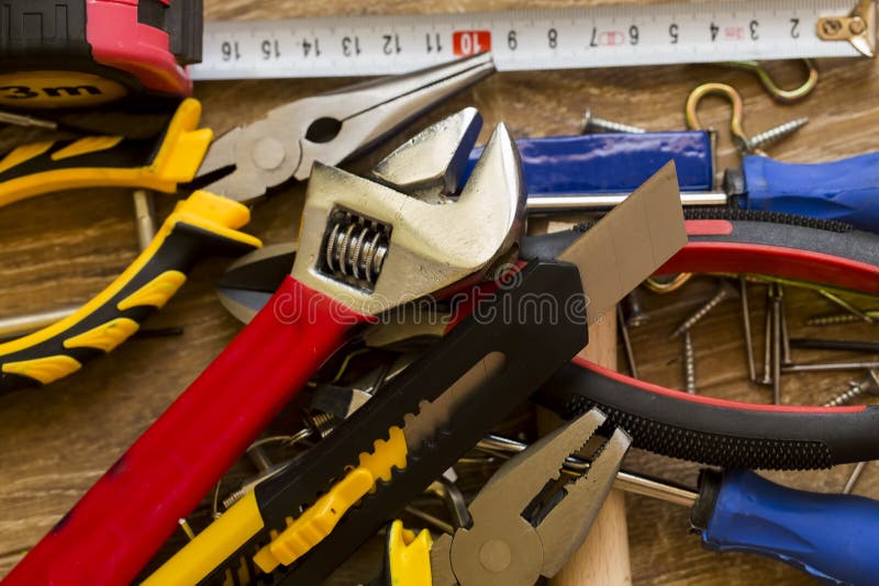 Set of Tools, Many Tools Isolated Stock Photo - Image of wood, tools ...