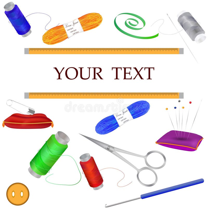 Set of Tools for Needlework and Sewing. Handmade Equipment and ...