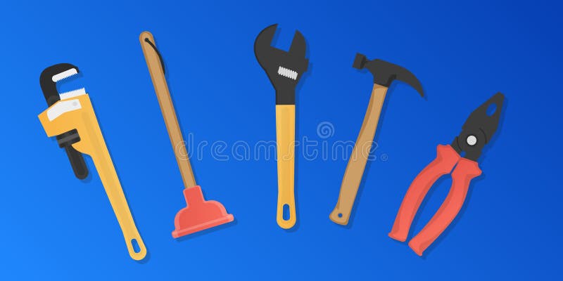 Set of Tools for Plumbing. Vector Illustration. Stock Vector ...