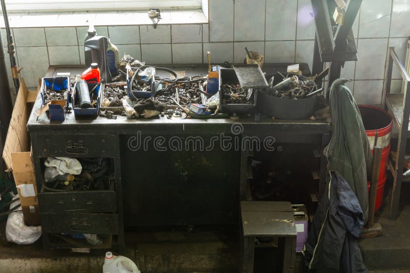A Set of Tools in the Real Auto Repair Shop Editorial Image - Image of ...