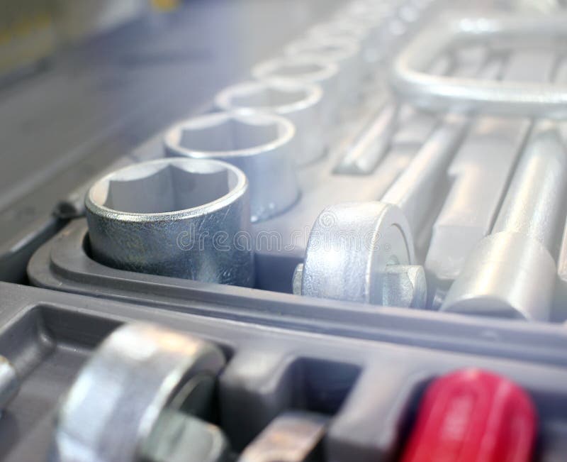 A Set of Tools for Repair in a Car Workshop Stock Image - Image of ...