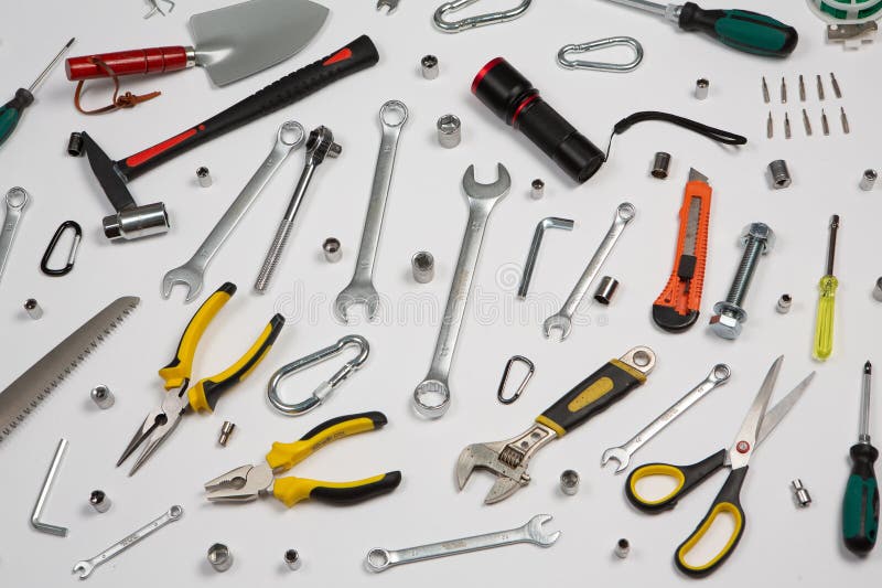 Set of Tools for Repair in a Case on a White Background. Stock Photo ...