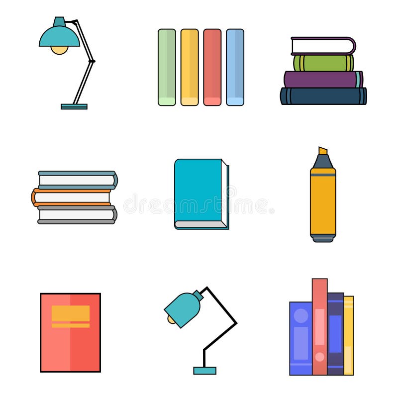 Set of school tools icons stock vector. Illustration of school - 193399424