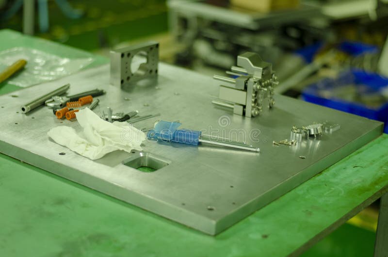 Set of Tools on a Table Panel with Spare Part the Machine. Stock Photo ...