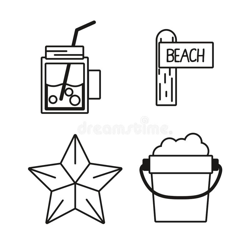 Set Tools To Vacation Summer Day Stock Vector - Illustration of beauty ...