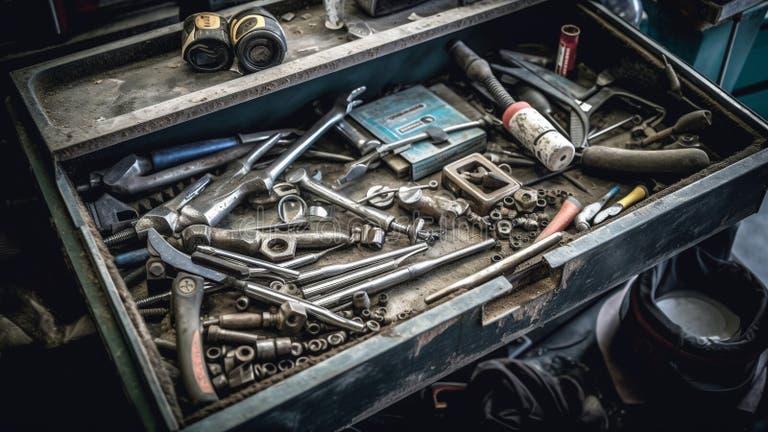 A Set of Tools in a Tool Box. Selective Focus. Generative Ai. Stock ...