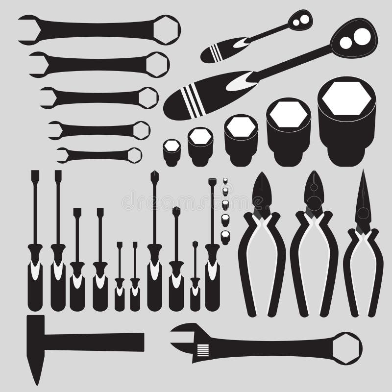 Set of tools stock vector. Illustration of symbol, toolbox - 48498560