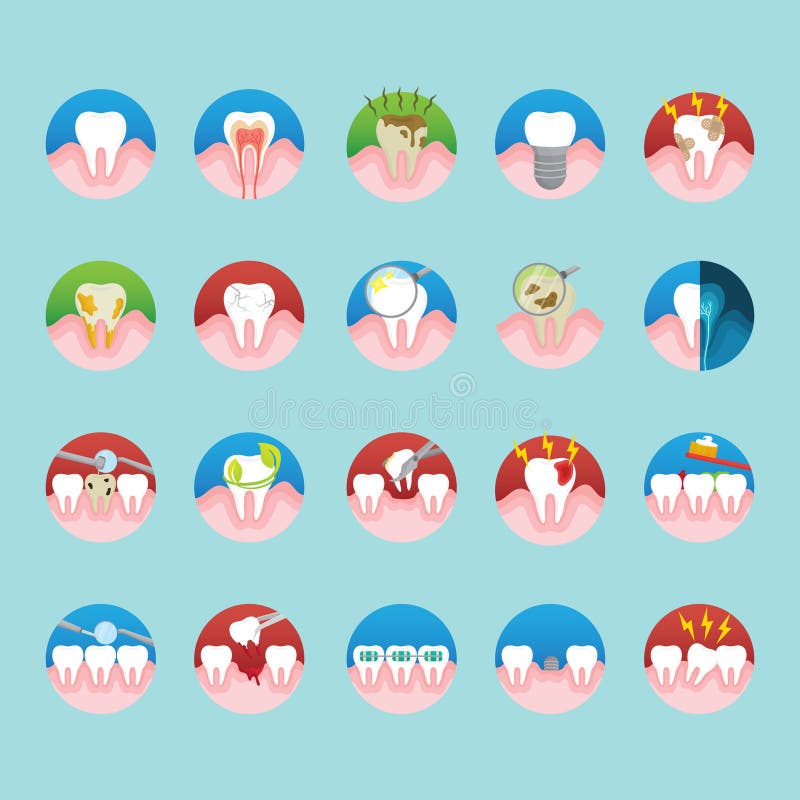 Set of Tooth Icons. Vector Illustration Decorative Design Stock Vector ...
