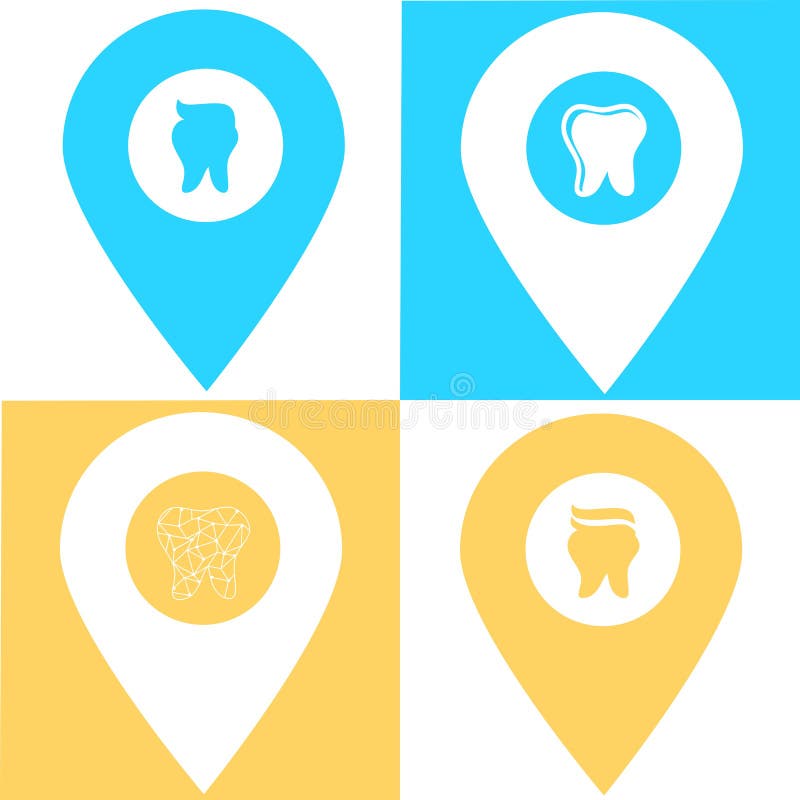Tooth and location pin stock vector. Illustration of oral - 228789959