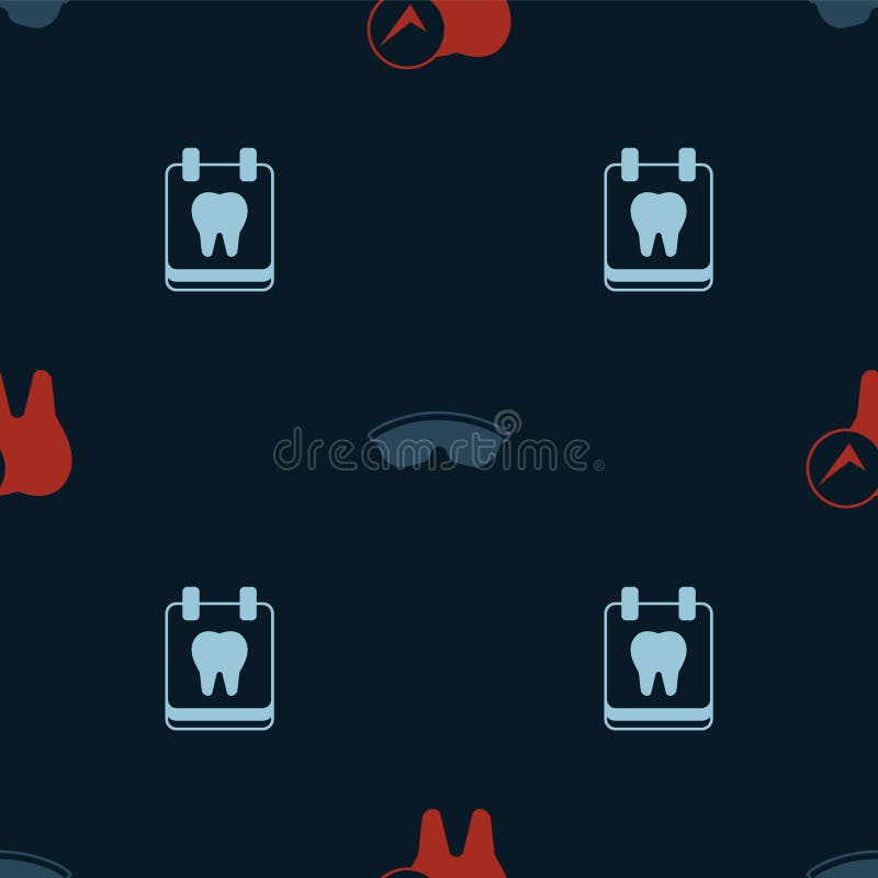 Set Tooth, Safety Goggle Glasses and Calendar with Tooth on Seamless ...