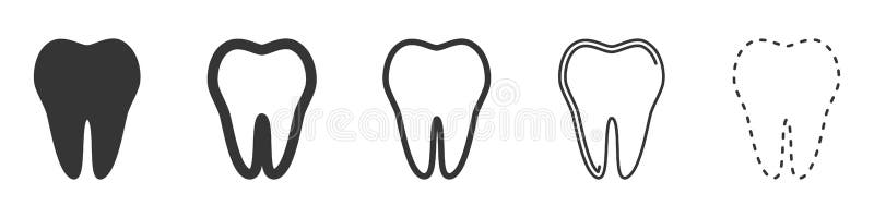 Set of Tooth Vector Icons. Vector Illustration Stock Illustration ...