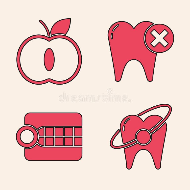 Apple Dentures Stock Illustrations – 74 Apple Dentures Stock ...