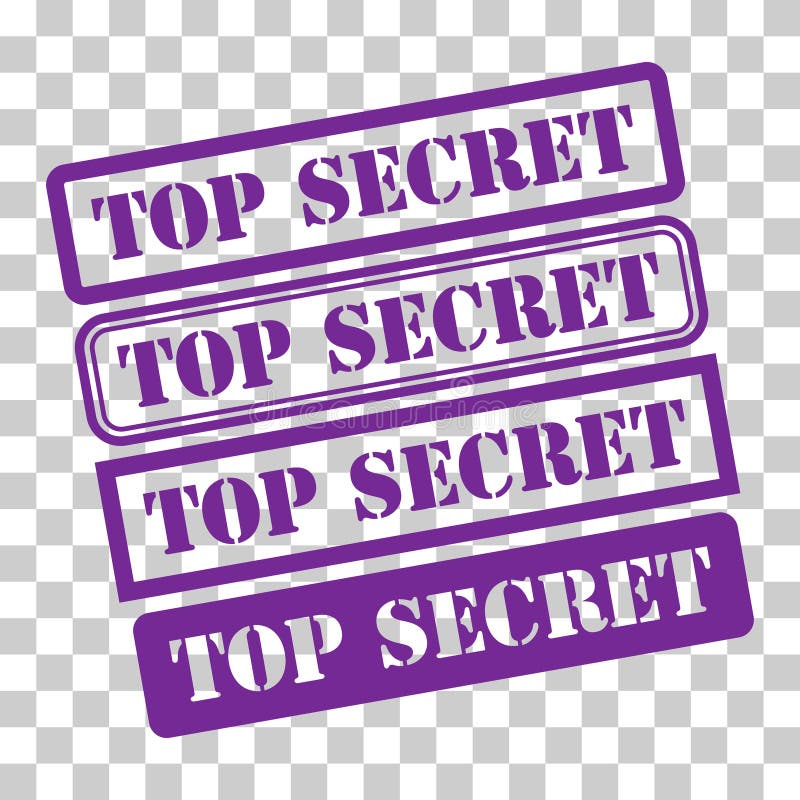 Set of Top Secret Stamp Symbol, Label Sticker Sign Button, Text Banner ...