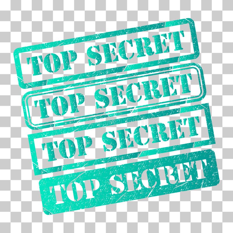 Set of Top Secret Stamp Symbol, Label Sticker Sign Button, Text Banner ...