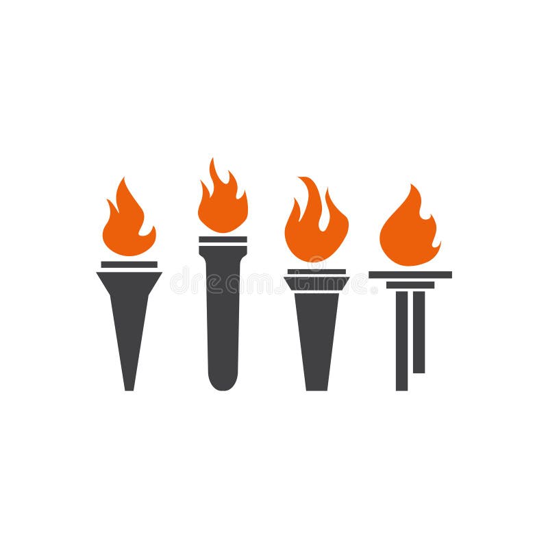 Set of Torch Icon Design Template Vector Stock Vector - Illustration of ...