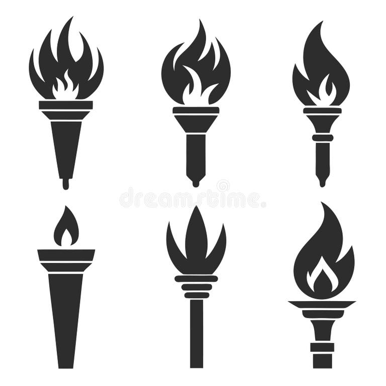 Solid Black Torch Vector Icons Stock Illustrations – 32 Solid Black ...