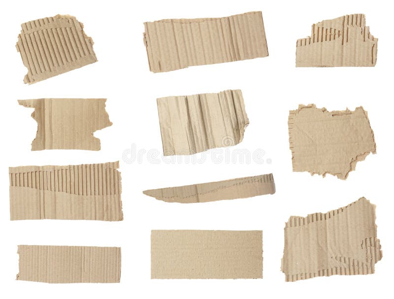 Set of Torn Cardboard Pieces on Background Stock Image - Image of ...