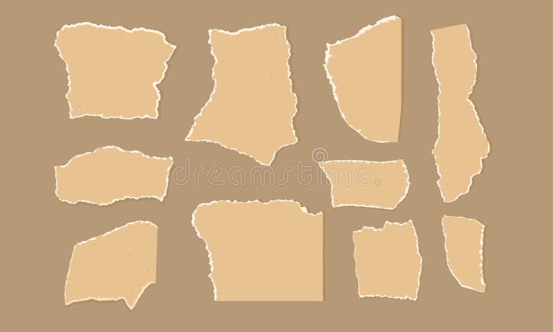 Set of Torn Edges Papers. Tear Sheets Pieces Pack. Jagged Freeform ...