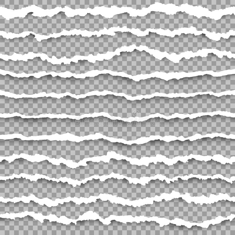 Set of Torn Horizontal Seamless Paper Stripes. Paper Texture with ...